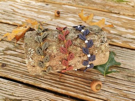 Macrame Leaf Bracelets Etsy