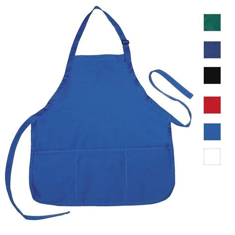 Full Adult Size Bib Aprons With 3 Waist Pockets Plain Solid Colors Kit
