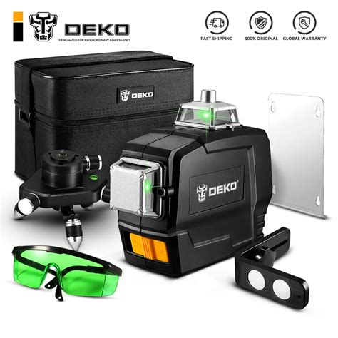 DEKO Nivel láser DKLL12PB herramienta de nivelación 3D de 12 líneas