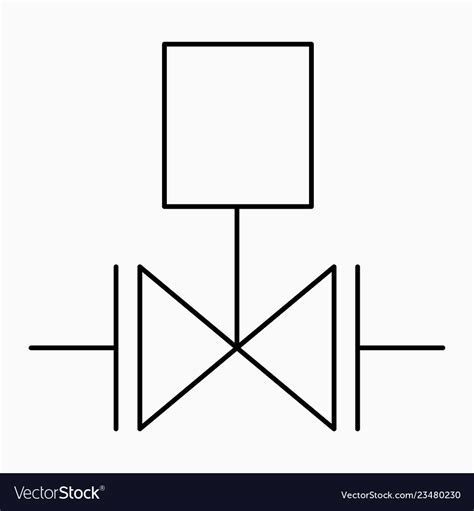 Solenoid Valve Symbol Icon Royalty Free Vector Image