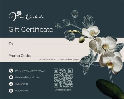 Certificate 300 Viva Orchids Of Boca Raton Order Orchid Compositions