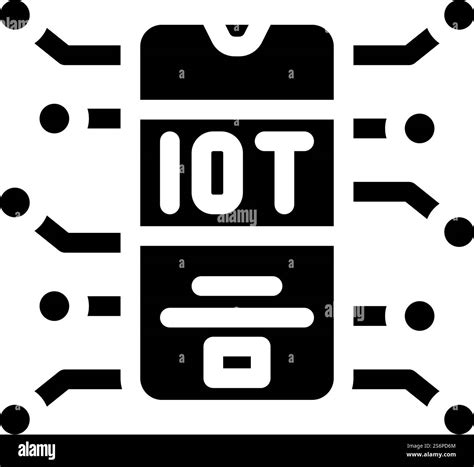 Iot Financial Technology Glyph Icon Vector Iot Financial Technology