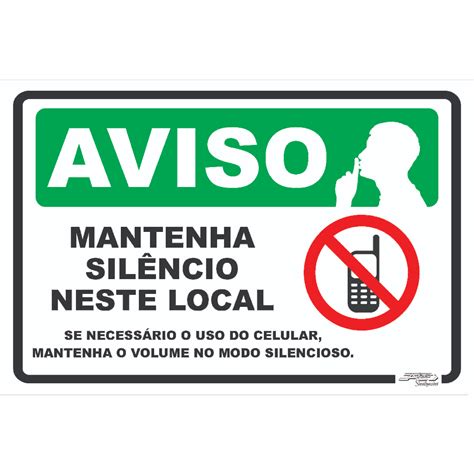 Placa De Sinalização Aviso Mantenha Silêncio Neste Local Shopee Brasil
