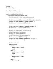 Basic Calculator Java Program Addition Subtraction Course Hero