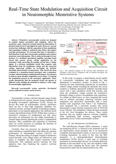 Pdf Real Time State Modulation And Acquisition Circuit In