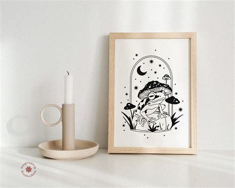 Frog Svg Mushroom Svg Cottage Core Svg Celestial Svg Etsy
