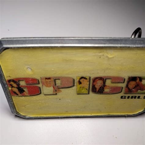 Vintage Spice Girls Belt Buckle Metal And Epoxy 200 Gem