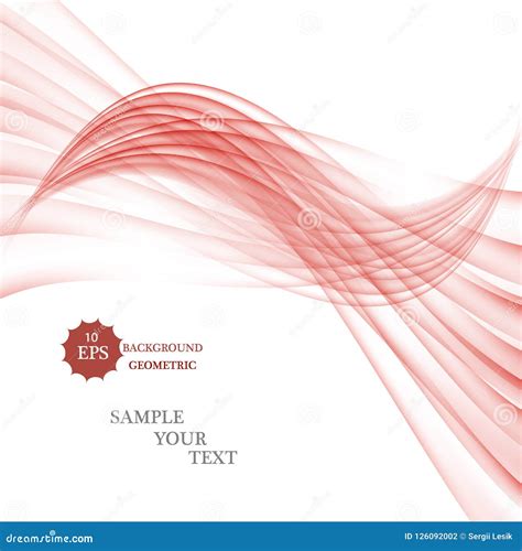 Abstract Red Color Wave Design Element Vector Background With Curves Lines For Flyer Brochure