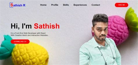 Sathish R On Linkedin Html5 Css3 Javascript Portfoliowebsite