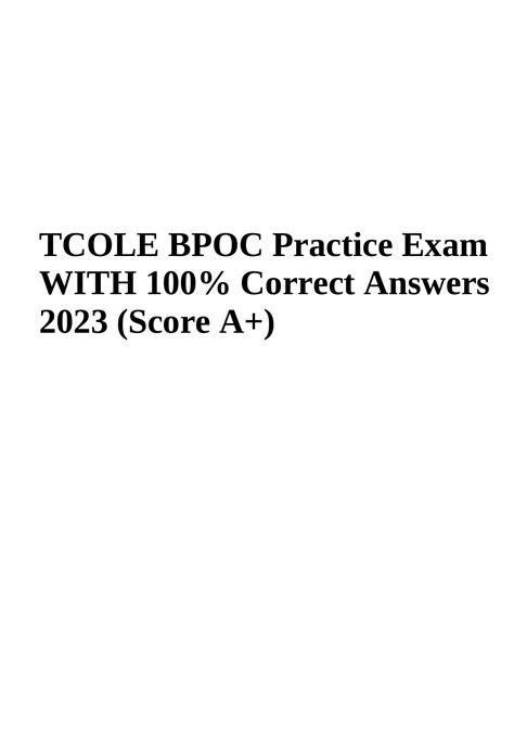 Tcole State Exam Review With 100 Correc 2023 Latest Graded A