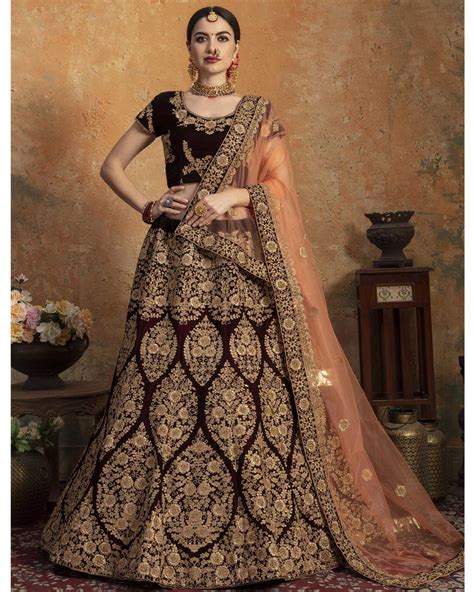 Buy Online Velvet Designer Bridal Lehenga Choli In India Lovelyweddingmall