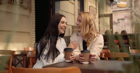 Lesbian Couple Interacting with Each Other at Cafe 4k Stock Footage ...