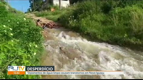 Vídeo Vazamento De água Limpa Em Nova Iguaçu Rj1 G1