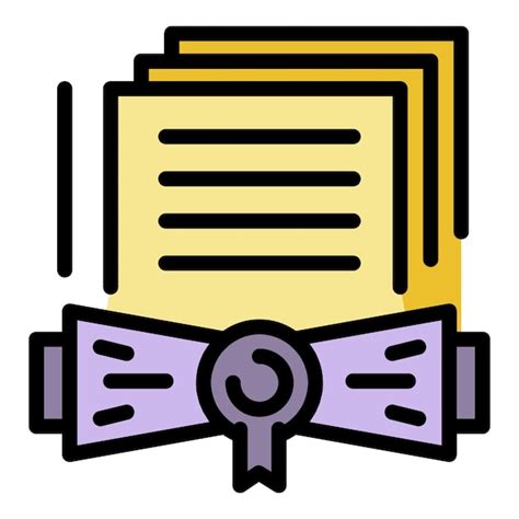 Ícone De Certificado Notariado Esboço De Certificado Notarial ícone