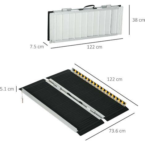 Rampa Per Sedia A Rotelle Pieghevole 122x73 6x5 1 Cm Con Deflettori E