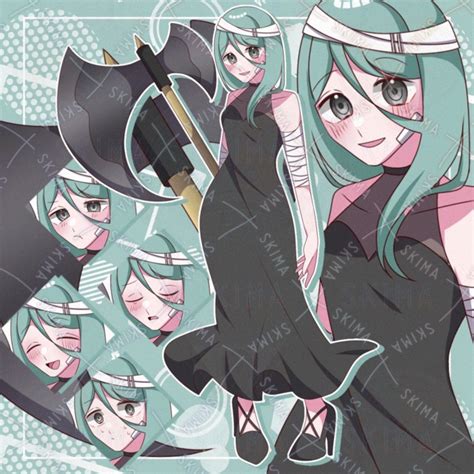 大斧を持って包帯を巻いた女の子 Skima（スキマ）