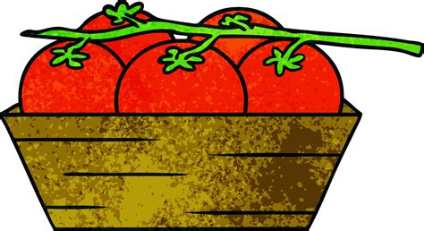 Textured Cartoon Doodle Of A Box Of Tomatoes 10763727 Vector Art At