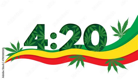 Vecteur Stock 420 Cannabis Day Or Weed Day International Holiday