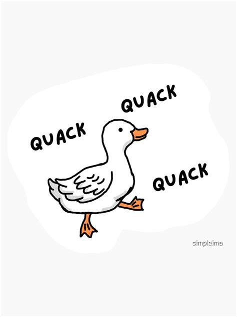 Duck Saying Quack Quack Sticker For Sale By Simpleima Redbubble