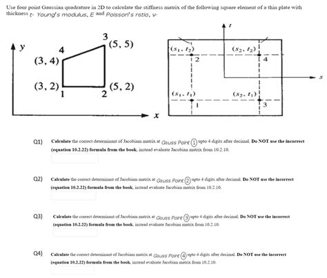 Solved Use Four Point Gaussian Quadrature In 2d To Calculate