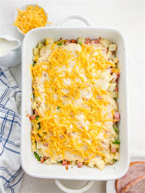 Cheesy Ham Potato Casserole Recipe Lifes Ambrosia