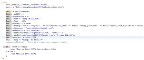computación y sistemas emails gmail phpmailer en php