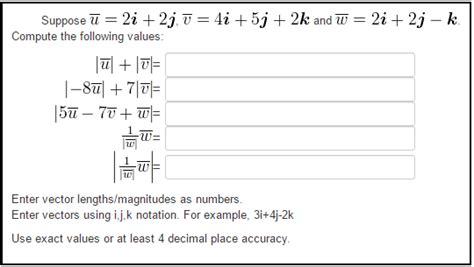 Solved Suppose U 2i 2j V 4i 5j 2k And W 2i 2j