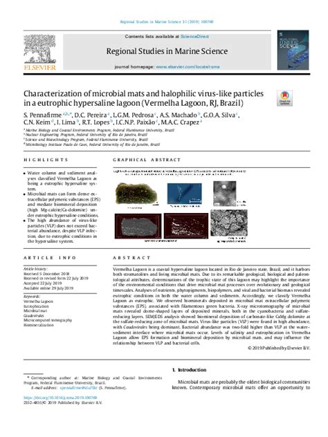 Pdf Characterization Of Microbial Mats And Halophilic Virus Like