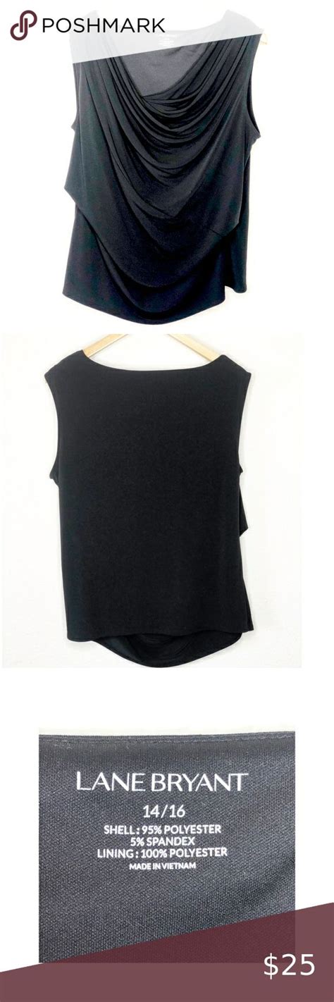 Lane Bryant Black Cowl Neck Blouse