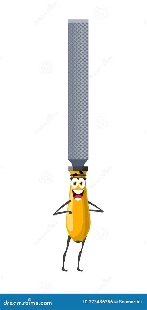 Cartoon File Rasp Tool Character Work Instrument Stock Vector