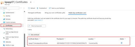 Azure Add Public Key Certificate Error Uploading Key Certificate The Parameter Location