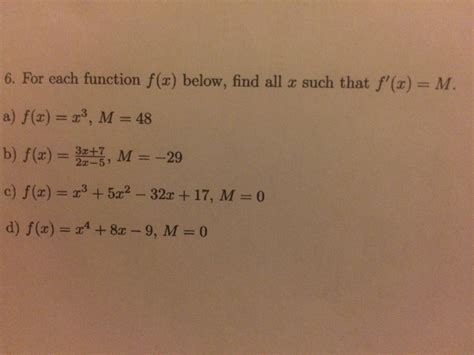 Solved For Each Function F X Below Find All R Such That Chegg Com