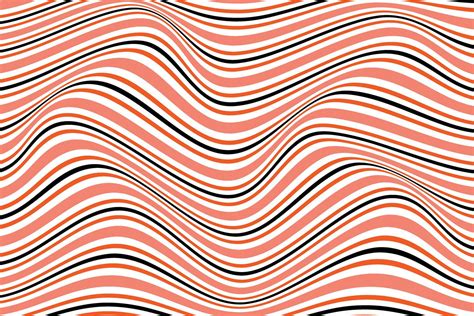 Simple Abstract Tomato Orange Black Color Creative Wavy Distort Line