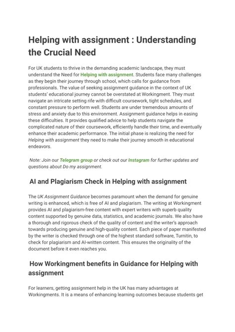 Ppt Helping With Assignment Understanding The Crucial Need