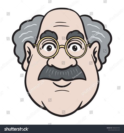 Old Man Glasses His Gray Hair Stock Vector Royalty Free 1868203735
