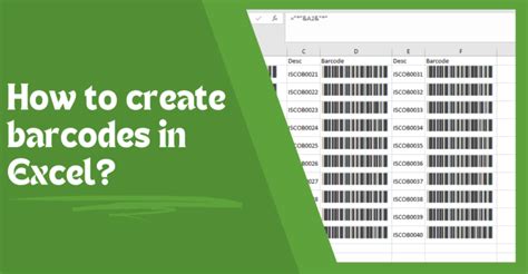 How To Create Barcodes In Excel Earn And Excel