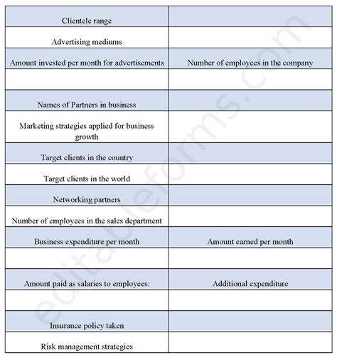 Printable Business Form Editable Pdf Forms