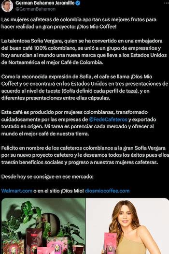 Dios Mío Coffee Sofía Vergara Lanzó Video Promocional De Su Nueva Marca De Café Colombiano