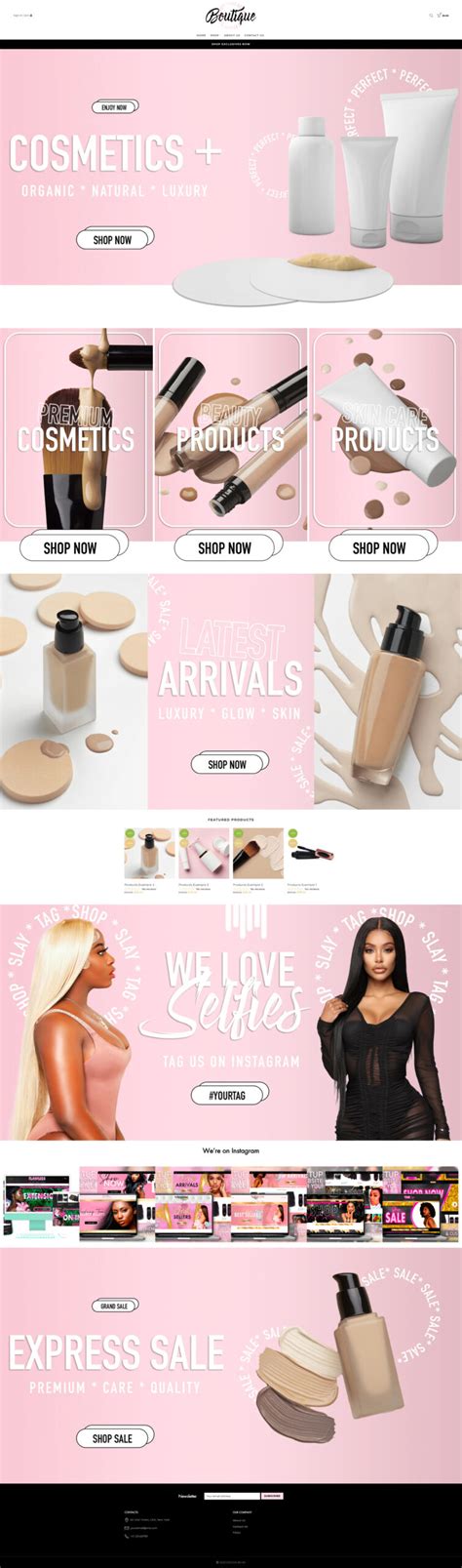 Premade Nude Pink Cosmetics Website Design For Skincare Website Shopify
