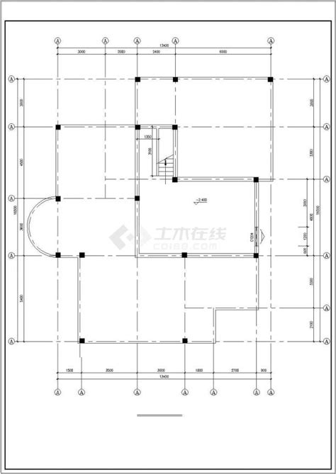 豪华公馆式多层别墅建筑施工图图纸别墅建筑土木在线
