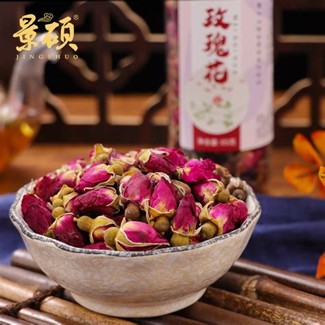 玫瑰花茶旗舰店正品女人美容重瓣玫瑰搭黑枸杞桑葚干泡茶喝的东西 虎窝淘
