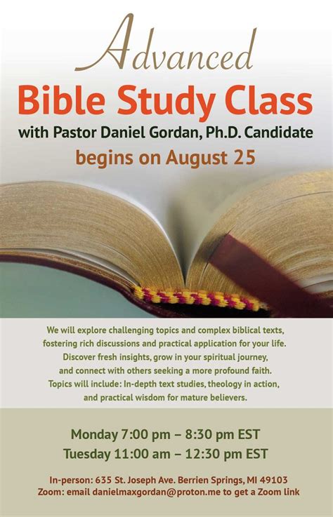 Advanced Bible Study Class Village Sda Church