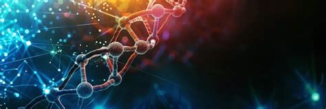 Red Dna Molecule World Science Day Horizontal Banner Free Space For