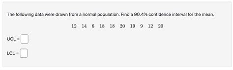 Solved The Following Data Were Drawn From A Normal Chegg