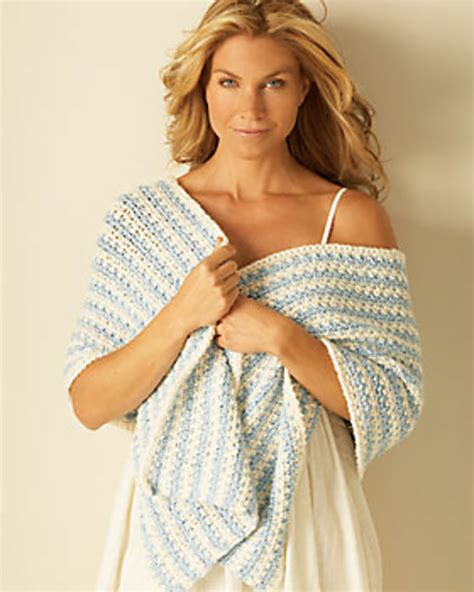 Ravelry Striped Wrap Pattern By Bernat Design Studio
