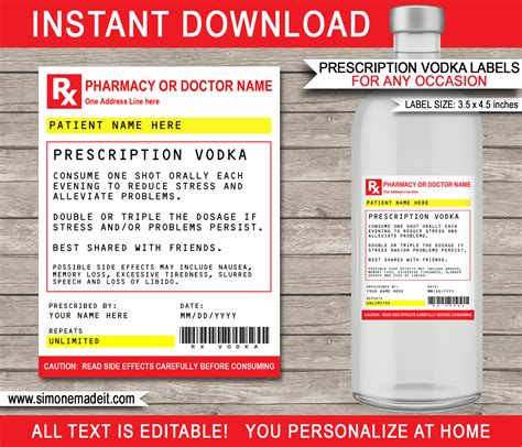 Prescription Bottle Label Template