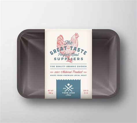 훌륭한 맛의 가금류 셀로판 덮개가있는 고기 플라스틱 트레이 용기