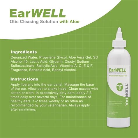 Vetwell Earwell Otic Cleansing Solution With Aloe Cucumber Melon Scent