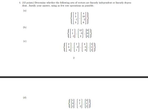 Solved 1 12 Points Determine Whether The Following Sets