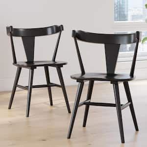 Steve Silver Willow Black Wood Side Chair Set 2 Wil500ks The Home Depot